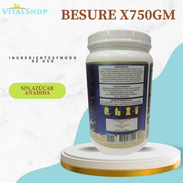 **BEsure X 750gm sin AZÚCAR** – VitalShop Colombia